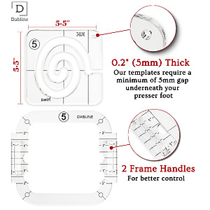 DABLINE 13 PCs Quilting Template Set Includes 8 Quilting Templates, Quilting Frame, Quilting Gloves, Quilting Stickers, and Quilting Guide. Free Motion Quilting Rulers and Templates