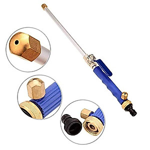 High Pressure Power Washer Spray Nozzle, 18in Garden Hose Wand for Car Window Pet Washing and Plant Watering, Blue