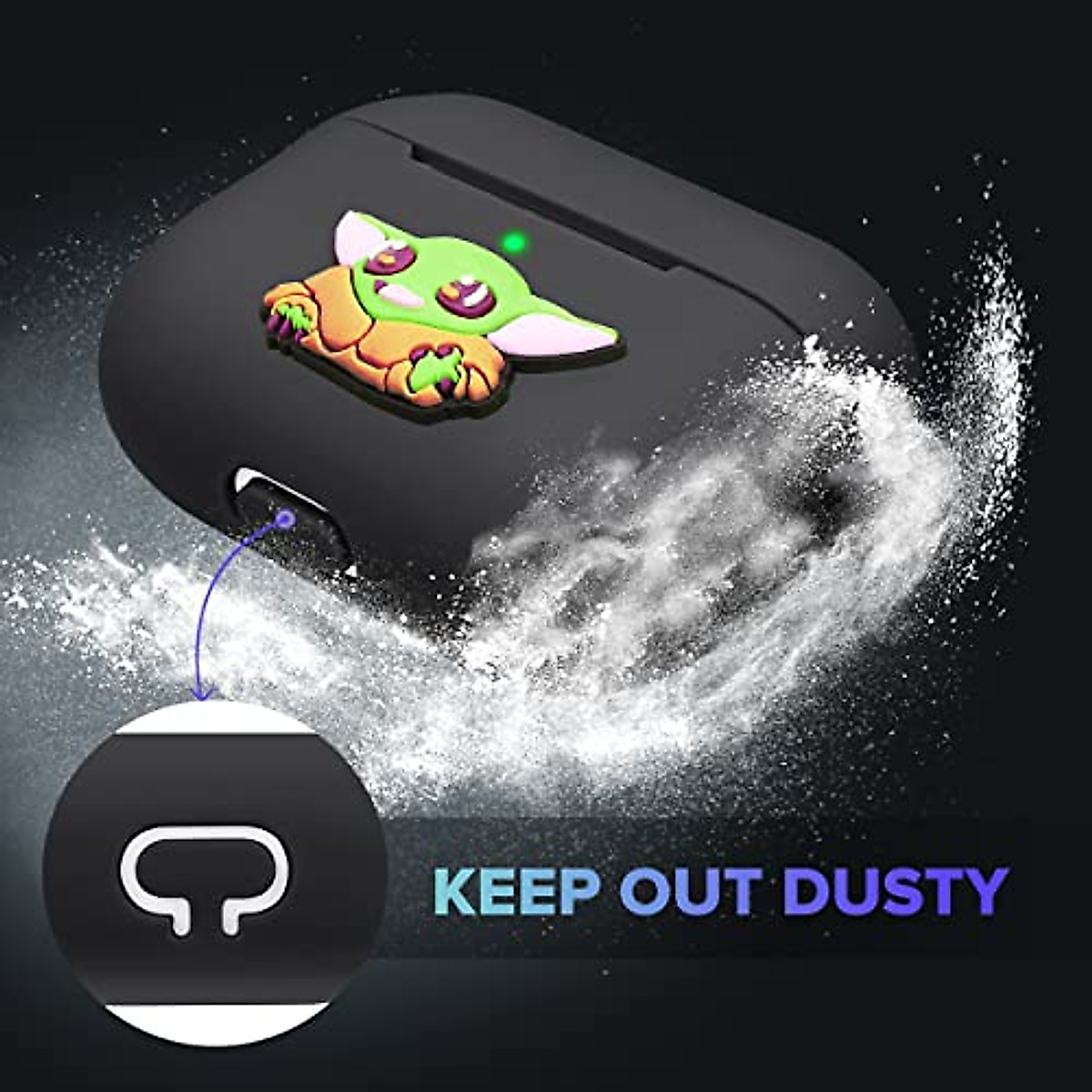 Flocute Silicone Case Compatible with AirPods Pro Silicone Cartoon Case with 3D Baby Funny Cute Cover with Keychain Gift for Women Girls Kids for AirPods Pro ((Monster Baby)