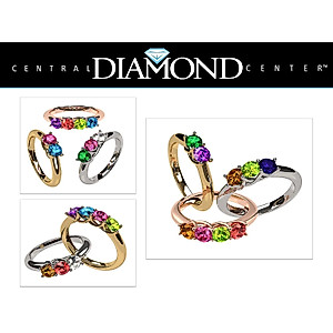 Central Diamond Center Lucita Mothers Ring 1 to 6 Stones in 10k White Gold- Size 6