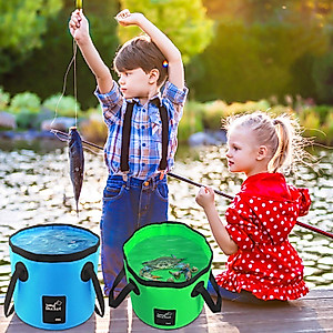 AINAAN Multifunctional Collapsible Portable Travel Outdoor Wash Basin Folding Bucket Water Storage Bag for Camping Hiking Travel Fishing Caravan Washing (Blue