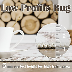 jinchan Moroccan Area Rug 5x7 - Washable Rug Low Pile Bedroom Rug Ultra-Thin Faux Wool Non-Slip Modern Soft Accent Rug Indoor Carpet for Living Room Kitchen Dining Room Farmhouse Office Taupe