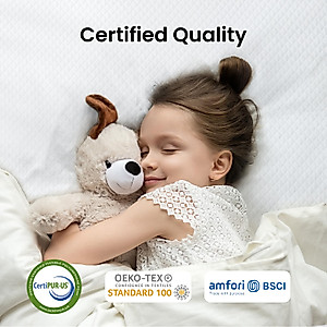 Marsail 3 Inch Memory Foam Mattress Topper Queen, Cooling Gel Infused Mattress Topper with Soft Cover, CertiPUR-US and Oeko-TEX Certified, Suitable for Sofa, RV, Camping