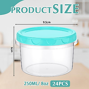 Suclain 24 Pcs 8.5 oz Meal Container Twist Cap Food Storage Containers Sturdy Plastic Snack Containers Reusable Round Freezer Containers for Food Lunch(Blue)