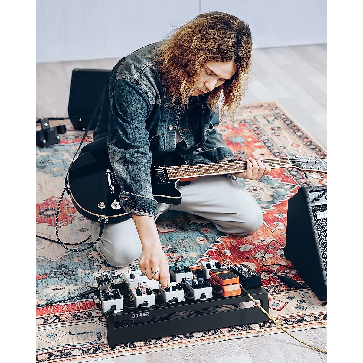 Donner Guitar Pedal Board Case DB-3 Aluminium Pedalboard 20'' x 11.4'' x 4'’ with Bag