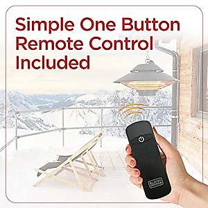 BLACK+DECKER Patio Electric Heater for Ceiling, Heater for Outside with Remote Control