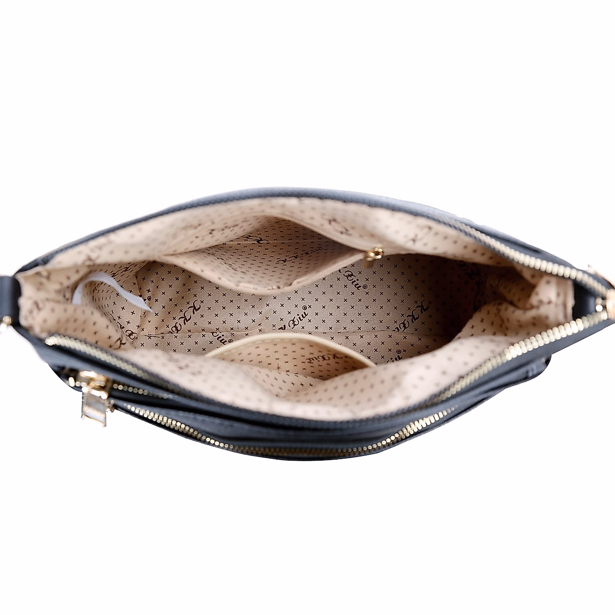 KKXIU Multiple pocket Fashion Leather Crossbody Bags for Women and Ladies Shoulder Purses with Tassel (Grey)