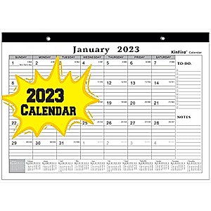 Kinfira Desk Calendar 2023 17" x 12" - Sturdy Desktop Calendars Runs until December 2023 Thick Desk / Wall Calendar with Plenty Writing Space