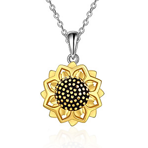 POPLYKE Sunflower Necklace for Women 925 Sterling Silver Sunflower Jewelry You are My Sunshine Gifts Daughter Sister