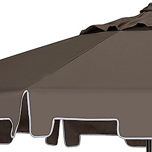 Safavieh Outdoor Collection Zimmerman Crank Market Umbrella with Flap