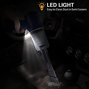 YKSINX Handheld Vacuum Cordless, Car Vacuum Cleaner, USB Rechargeable Portable Mini Vacuum with Suck and Blow 2 in 1（Blue）