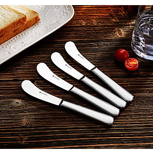 KEAWELL Premium 4-Piece 6.7" Louise Butter Knives, Stainless Steel, Dishwasher Safe
