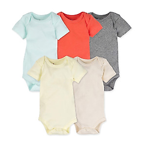 Miracle Blanket 5-Pack Outfit Set for Baby Boy, Girl, or Gender Neutral - Solid Color Bodysuit Pack for Infants and Newborns (Color, 0-3 Months)