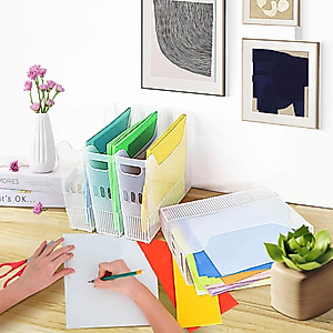 Lzmvte 4 Pack Scrapbook Paper Storage, Plastic Scrapbook Storage Bin, Paper Storage Organizer for 12 x 12 Inch Paper, Files, Magazines and Cardstock