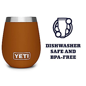 YETI Rambler 10 oz Wine Tumbler, Vacuum Insulated, Stainless Steel, Clay