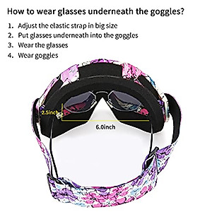 JAMIEWIN Motocross Goggles ATV Dirt Bike Motorcycle UTV MX OTG Offroad Riding Goggles Anti UV Dustproof Anti Fog Racing Skiing Goggles for Men Women Youth Kids