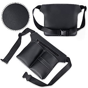 Noverlife Hairdresser Scissor Bag, Barber PU Leather Waist Pouch, Professional Hairdressing Tools Storage Holster with Waist Belt, Hair Salon Scissor Storage Waist Bag for Hairstylist