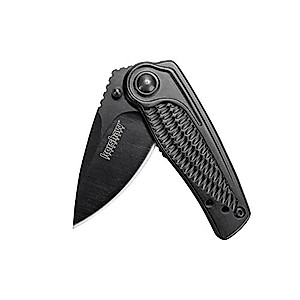 Kershaw Spoke Pocket Knife, 2" 4Cr14 Steel Blade with BlackWash Coatin, Compact Assisted-Opening EDC