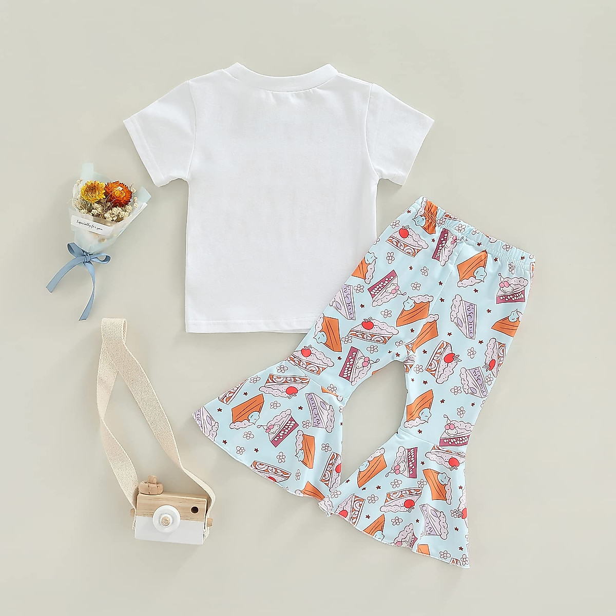 Halloween Outfits Baby Girls Long Sleeve Pumpkin Pumpkin Shirt Tops+ Bell Bottoms 2Pcs Fall Flare Pant Clothes Set (X-Pies Before Guys, 4-5 Years)