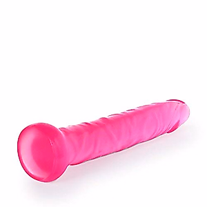 Healthy Vibes Slim Beginner Dildo - Small Dildo with Vein Texture Perfect for First-Time Users - Free-Standing Base - Experiment with Anal Play - TPR, Latex and Phthalate Free - Pink - 5.5" x 1"