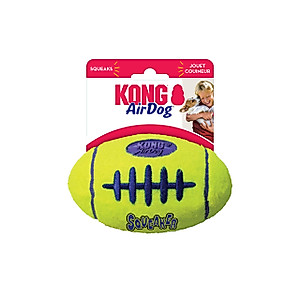 KONG - AirDog® Squeaker Football - Squeaky Bounce and Fetch Toy, Tennis Ball Material - For Medium Dogs