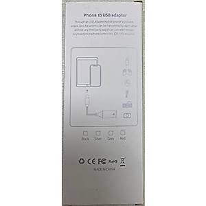 IVSHOWCO Lightning to USB Adapter [Apple MFi Certified], USB Camera Adapter for iPhone, iOS OTG Cable Adapter, Supports USB Flash Drive, Card Reader, Mouse, Keyboard