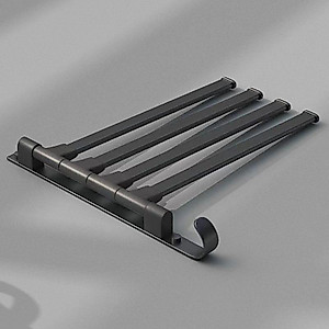 4-pole 180 ° rotatable towel bar, aluminum alloy swing arm Bath Towel Bars bathroom towel rack, swing hook towel rack storage rack, bathroom wall mounted towel storage rack, Silver gray