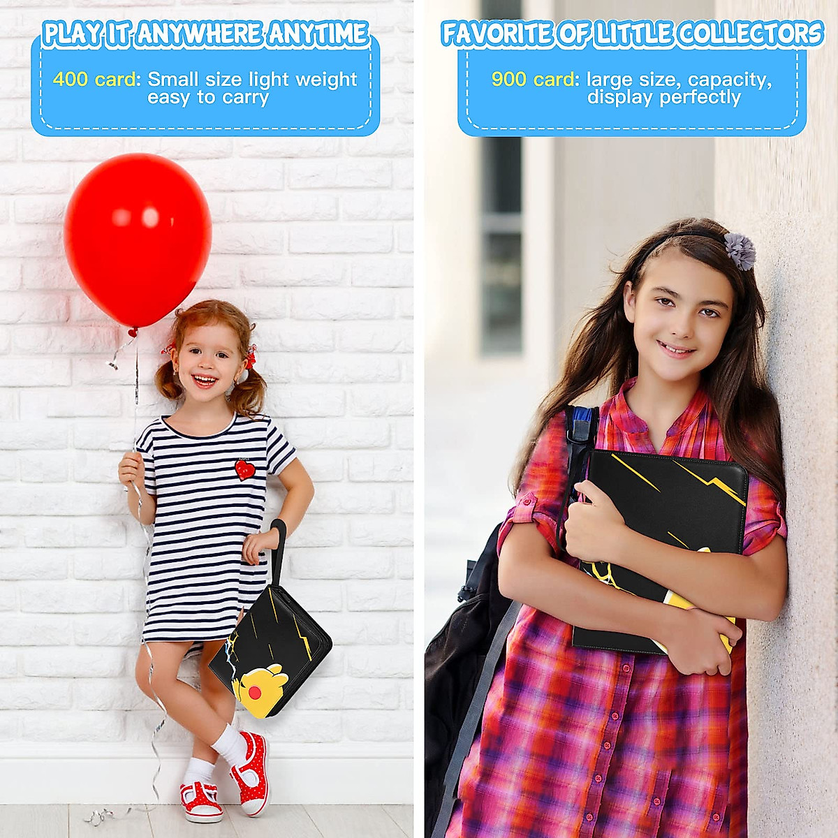 Trading Card Binder, Fits 400 Cards with 50 Removable Sleeves, Card Collector Album Holder (Classic for 400 Cards)