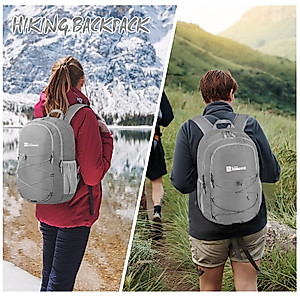 ZOMAKE 28L Packable Backpack:Lightweight Hiking Backpacks - Foldable Water Resistant Back Pack for Travel Camping Outdoor Hiking Day Pack (Medium grey)