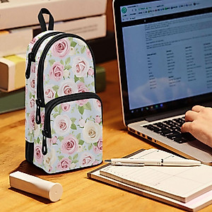 Sletend Stationery Pen Bag Rose Flower Durable Pencil Bag Pouch Box Organizer Cases Pencil Case Pouch Pen Case