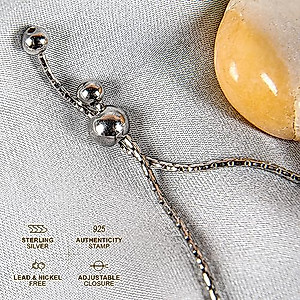 PORI JEWELERS Italian 925 Sterling Silver DC Ball Twisted Coreana Adjustable Bolo Bracelet (Silver)