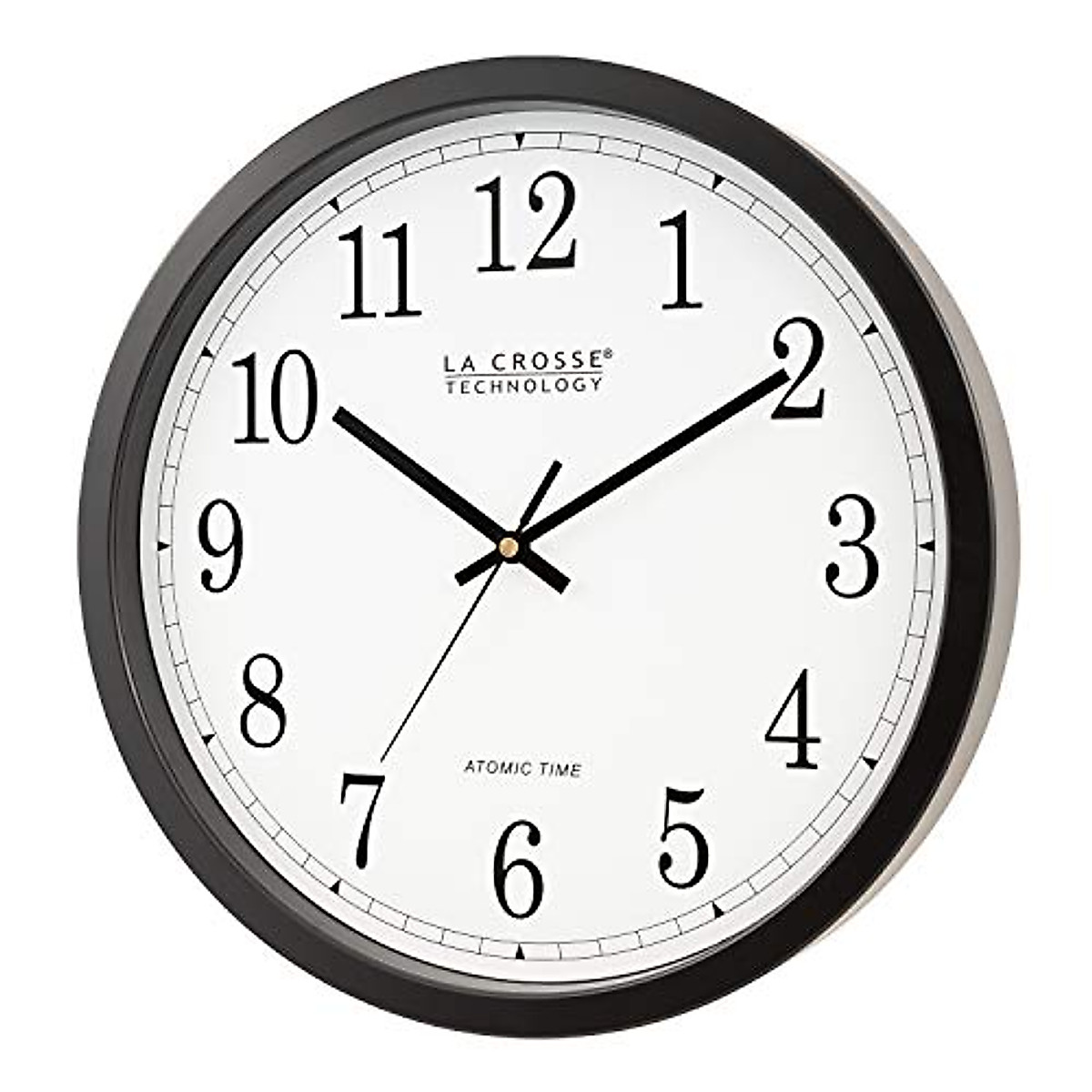 La Crosse Technology WT-3143A-INT 14-Inch Atomic Wall Clock, Black