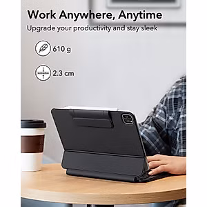 ESR iPad Air 11 inch Case with Keyboard(2024 M2), iPad Pro 11 (4th/3rd/2nd/1st Gen) & iPad Air 5th/4th Rebound Case Keyboard, Easy-Set Floating Cantilever Stand, Precision Multi-Touch Trackpad, Black