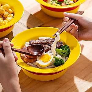 Feellawn Straw Hat Ramen Bowl With Chopsticks for Anime Fans（Ceramic）