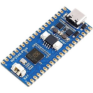 waveshare RP2040-Plus Board (Without Header), Pico-Like MCU Board Based on Raspberry Pi RP2040, Dual-Core Arm Cortex M0+ Processor Onboard 4MB Flash,USB-C Connector, Recharge Header,etc