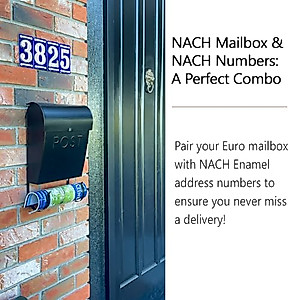 NACH Mailboxes for Outside Wall Mount, 12 x 11.2 x 4.5 inch, Black Mailbox, Waterproof Mailbox with Outdoor Newspaper Holder - The Euro Mailbox