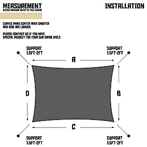 TANG Sunshades Depot Beige 12' x 16' Sun Shade Sail Permeable Canopy Cover Customize Commercial Standard 180 GSM HDPE