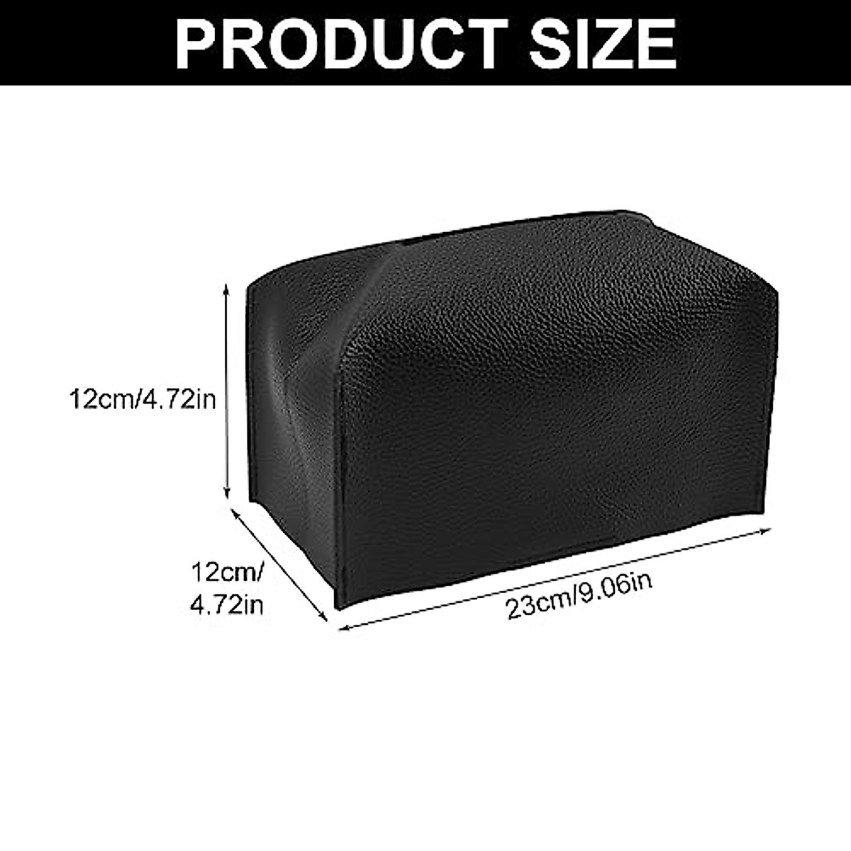 Large Tissue Box Cover, 2Pcs PU Leather Rectangle Tissue Organizer, Modern Tissue Holder for Bathroom/Car/Office/Night Stands Decor (Black)