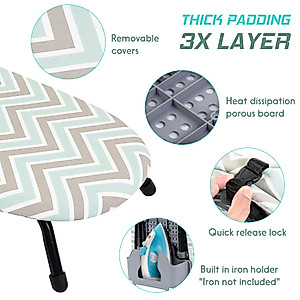 HUIESEN Table Top Ironing Board W/Wall Mount, Portable Space Saving Mini Laundry Room Iron Board | Foldable Small Ironing Board with Iron Holder