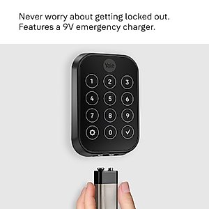 Yale Assure Lock 2 with Wi-Fi, Black Connected Keypad Smart Lock for Front Door or Back, Door lock with Code and Back-Up Key, YRD410-WF1-BSP