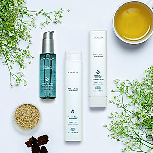 L'ANZA Healing Strength White Tea Shampoo, Shampoo For Dry, Damaged Hair, Boosts Shine, Strengthens, Protects and Restores Weak, Fragile, and Aged Hair Against Split Ends & Frizz Control (10.1 Fl Oz)