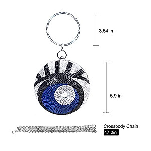 Evevictor Round Ball Shaped Crystal Evening Clutch Purse Rhinestone Wedding Bag Crystal Party Handbag for Women