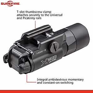 SureFire X300 Ultra X300U-B High Output 1000 Lumen LED Weapon Light with 12 Extra CR123A Batteries and 3 Lightjunction Battery Cases