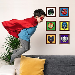 Calofun Superhero Stickers Book for Kids Crafts-24 Sheets of Waterproof Sticker Make a Face DIY Boys Toys Gift for Laptops ,Wall ,Water Bo