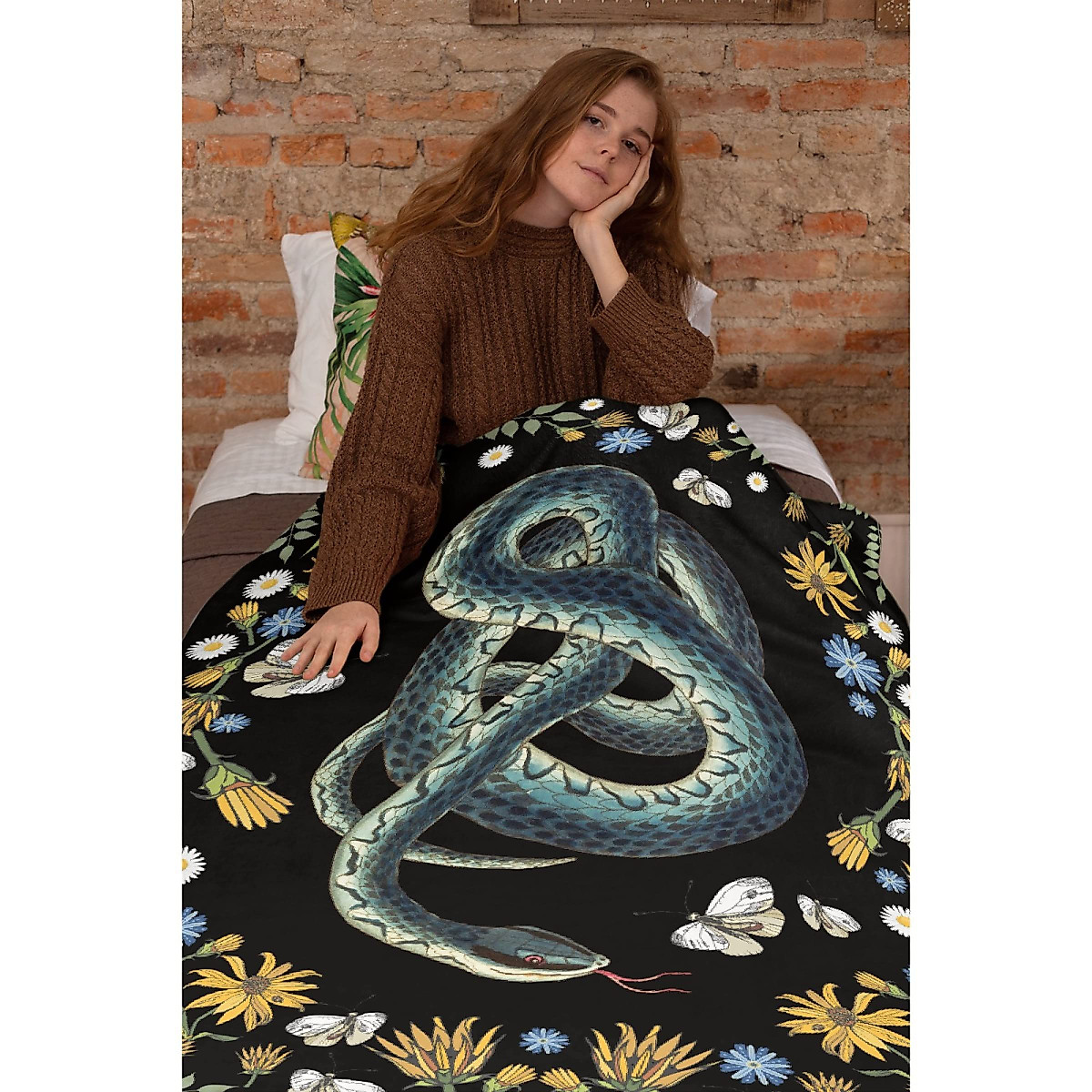 Snakes Blanket,Snakes Blankets Gift Soft Cozy Plush Bedding Blanket,Fuzzy Flannel Fleece Blanket for Couch Sofa Camping,40"x50"-Throw Size for Kids