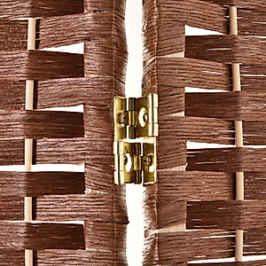 HOMCOM 6ft 4-Panel Diamond Weave Folding Room Divider with Freestanding Folding Screen & Stylish Wicker Material
