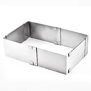 Utoolmart Cake Mold Adjustable Cake Ring Molds from 6" to 11" Stainless Steel Square Mousse Cake Cutter Baking Mold Pastry Kitchen Cooking Tool