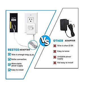 24 Volt Transformer, 500mA Power 500cm Cable C Wire Adapter for All Version Ring Doorbell, Competible with Nest Hello Skybell Ecobee Sensi Smart and Honeywell Thermostat