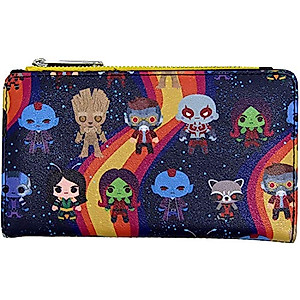 Loungefly Marvel Guardians of the Galaxy Chibi Print Flap Wallet