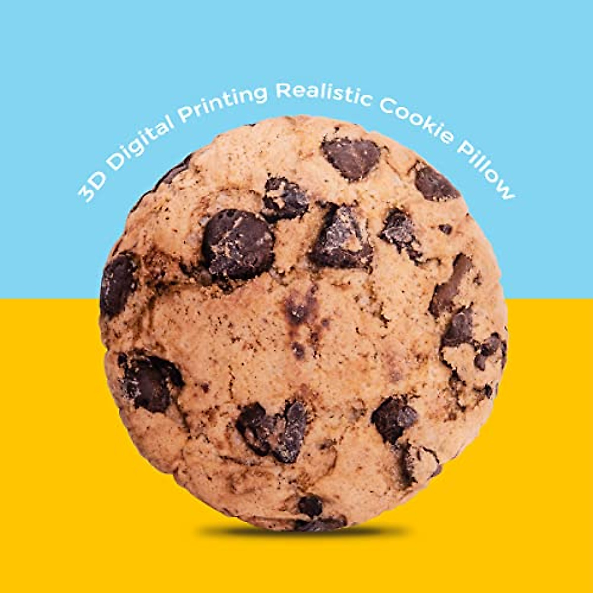 HYSEAS Round Throw Pillow 13.4 Inch Chocolate Cookie, 3D Digital Print Decorative Comfortable Soft Plush Funny Food Shaped Pillow Light Weight Seat Pad Cushion for Couch, Chair, Floor, Sofa